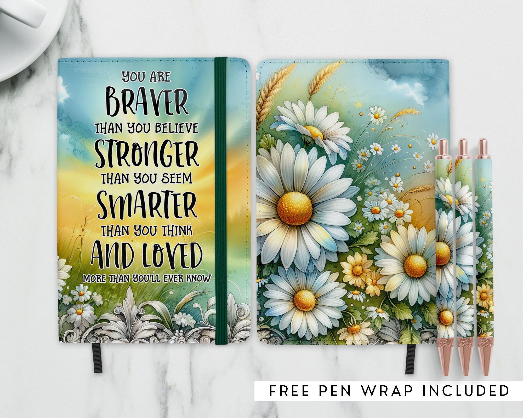 Journal Sublimation Design Template, You Are Braver Quote Digital ...