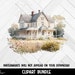 Watercolor Farmhouse Clipart, Rustic Country Home Clipart, House ...