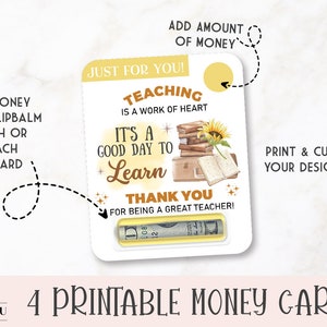 Printable Teacher Money Card Bundle: Retro-inspired Cash Cards (digital ...
