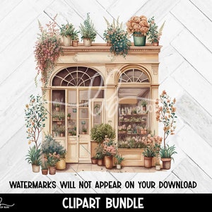 Cute Flower Shop Clipart, Commercial Use, Cute Florist Printable Images ...