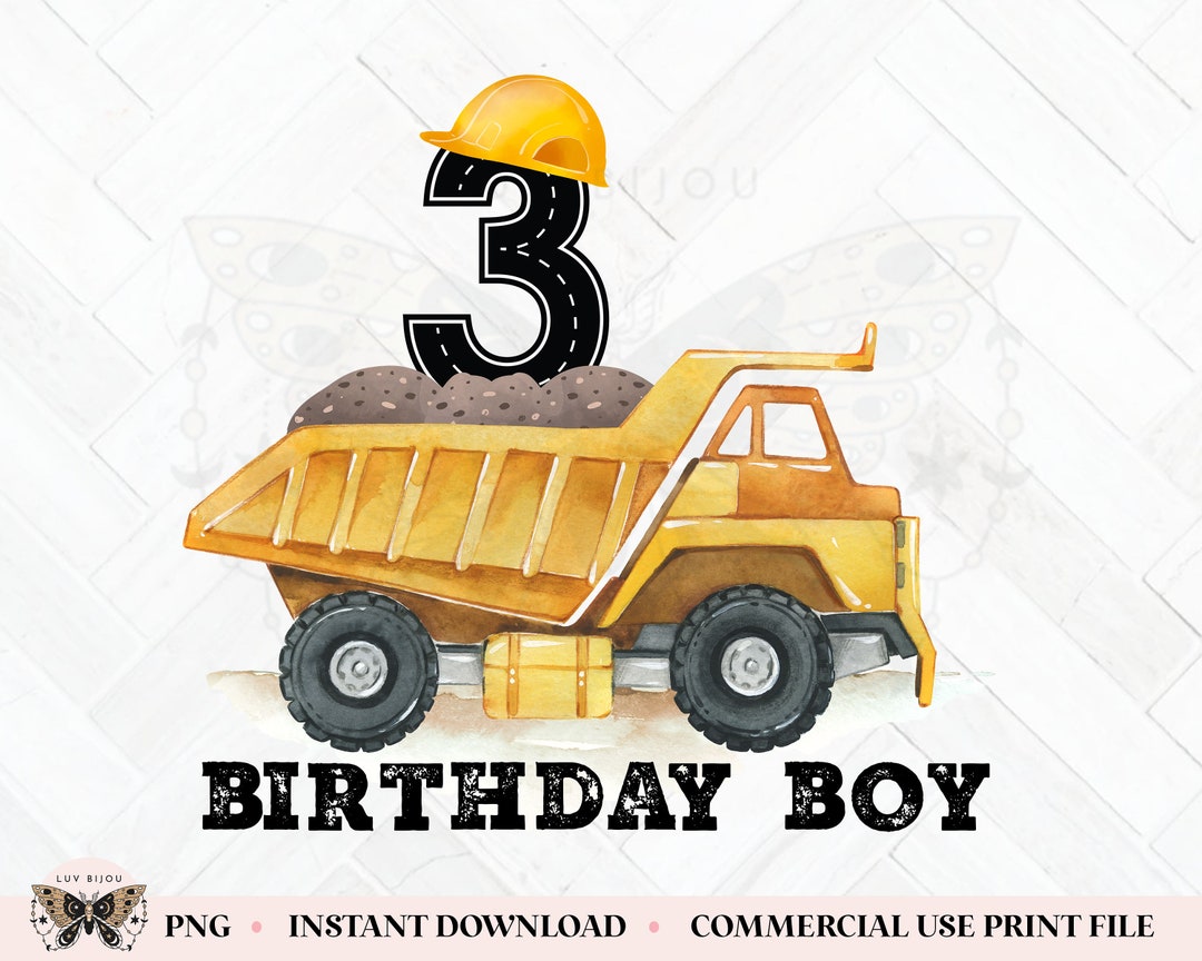 3rd Birthday Construction PNG Construction PNG Third - Etsy