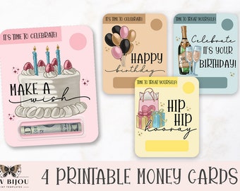 Happy Birthday Money Card Holders, Printable Money Cards, Birthday ...