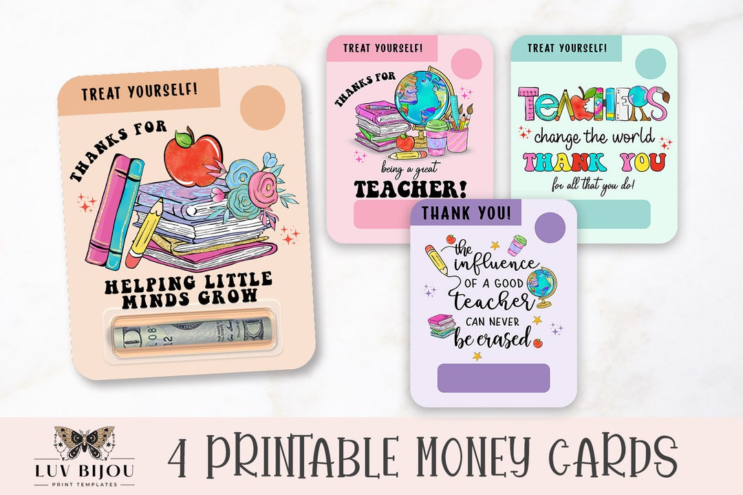 Printable Money Card Bundle - Teacher, Teacher Money Cards, Teacher Lip ...
