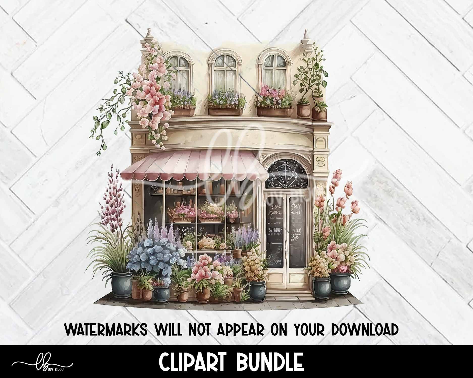 Cute Flower Shop Clipart Commercial Use Cute Florist - Etsy