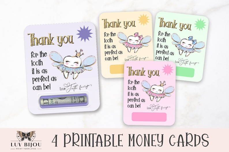 Printable Tooth Fairy Money Cards Cute Tooth Fairy Money - Etsy