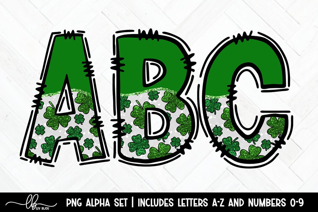 Shamrock Alphabet Clip Art: St Patrick's Day Letters & Numbers (digital ...