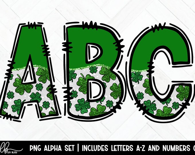 St. Patrick Alphabet Clipart, Alphabet PNG, Letters Clipart, Nursery ...