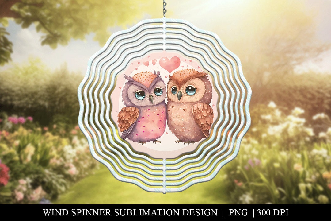 Owl Wind Spinner PNG Design for Sublimation, Woodland Animal Garden ...