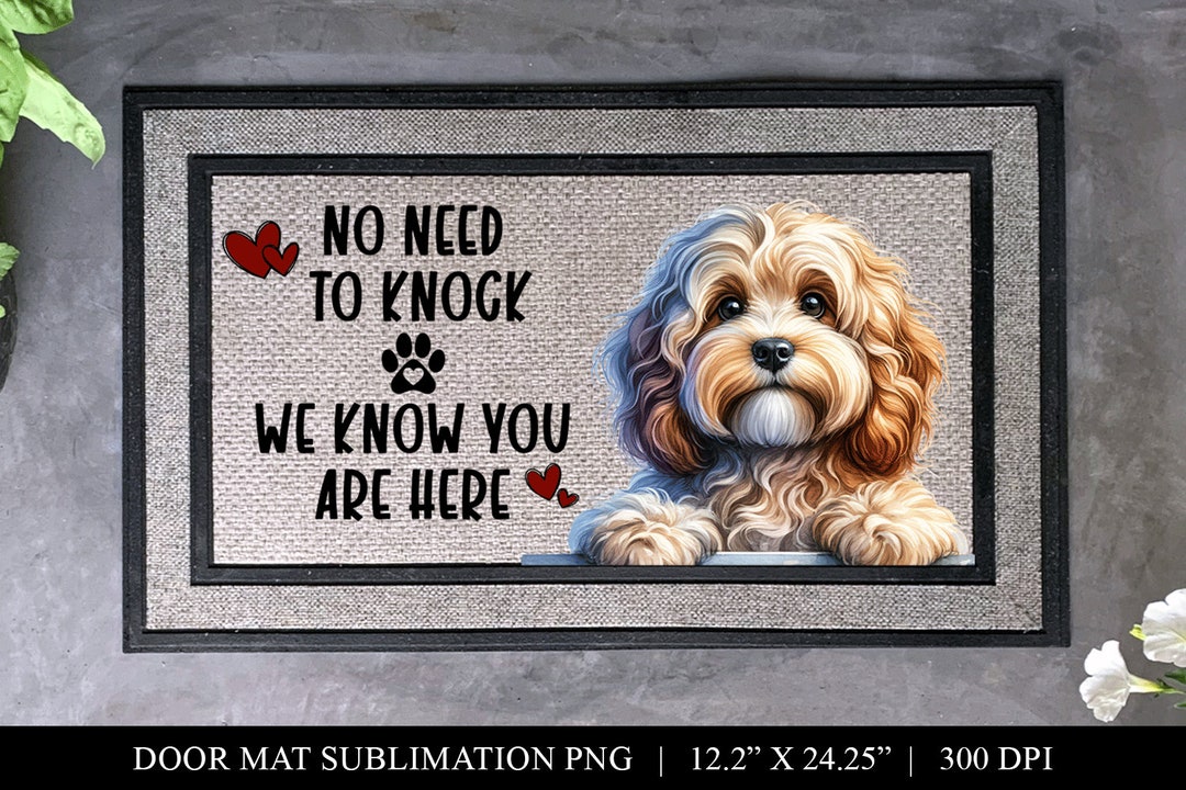 Cute Cavapoo Welcome Mat Digital Design, Dog Sublimation PNG File, No ...