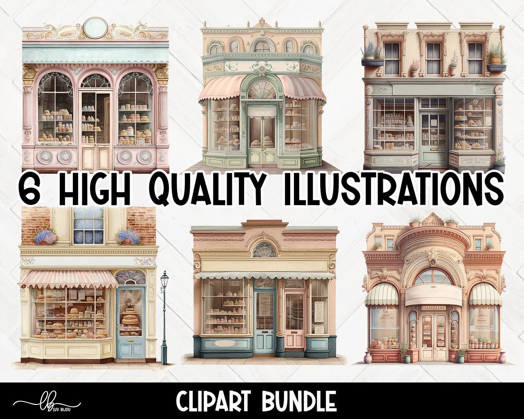 Watercolor Bakery Clipart | Cute Baking Shop Clipart | Food Clipart ...