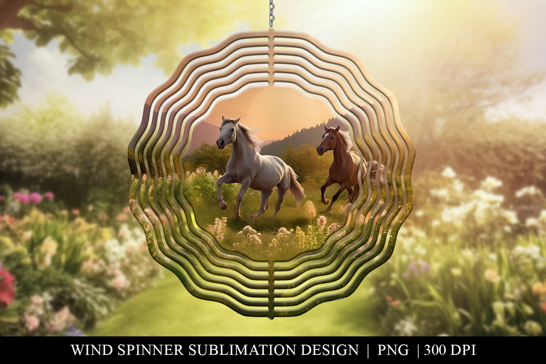 Wild Horse Wind Spinner PNG, Horses Garden Spinner, Horse Sublimation ...