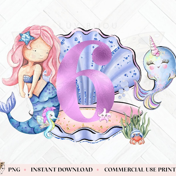 Mermaid 6th Birthday - Etsy