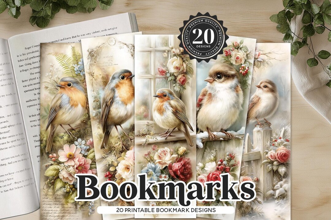 Printable Bird Bookmarks Set - Etsy