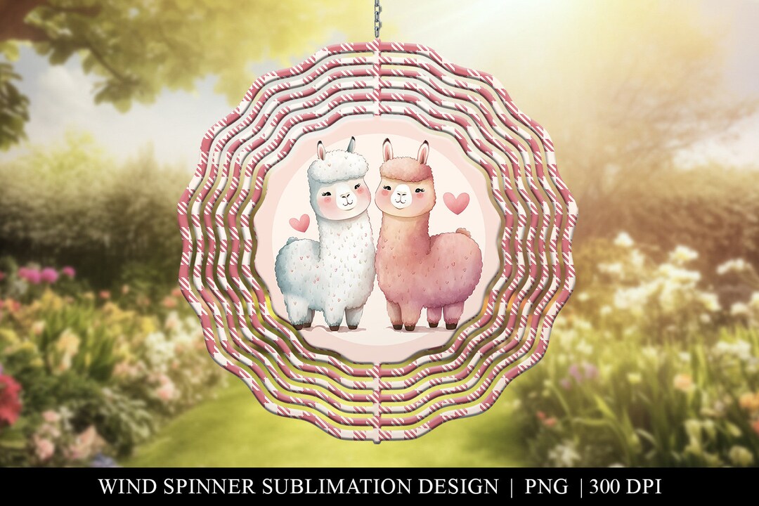 Llama Wind Spinner PNG Design for Sublimation, Alpaca Garden Spinner ...