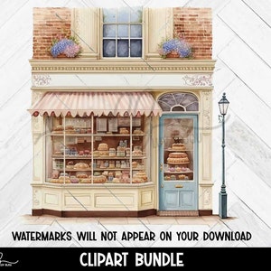 Watercolor Bakery Clipart | Cute Baking Shop Clipart | Food Clipart ...