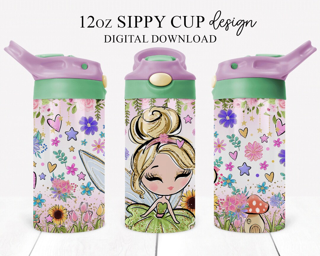 Fairy 12oz Sippy Cup Sublimation Design, Fairy Sublimation Design, Kids ...