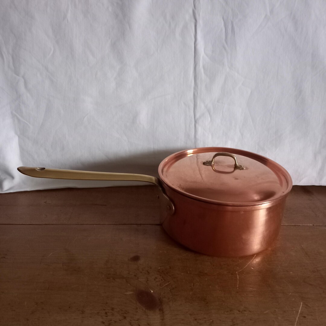 Vintage Copper Lidded Pan, Brass Handle, Tagus Portugal - Etsy UK