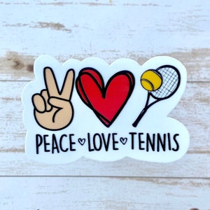 Tennis Sticker Waterproof Vinyl Sticker Tennis Love - Etsy