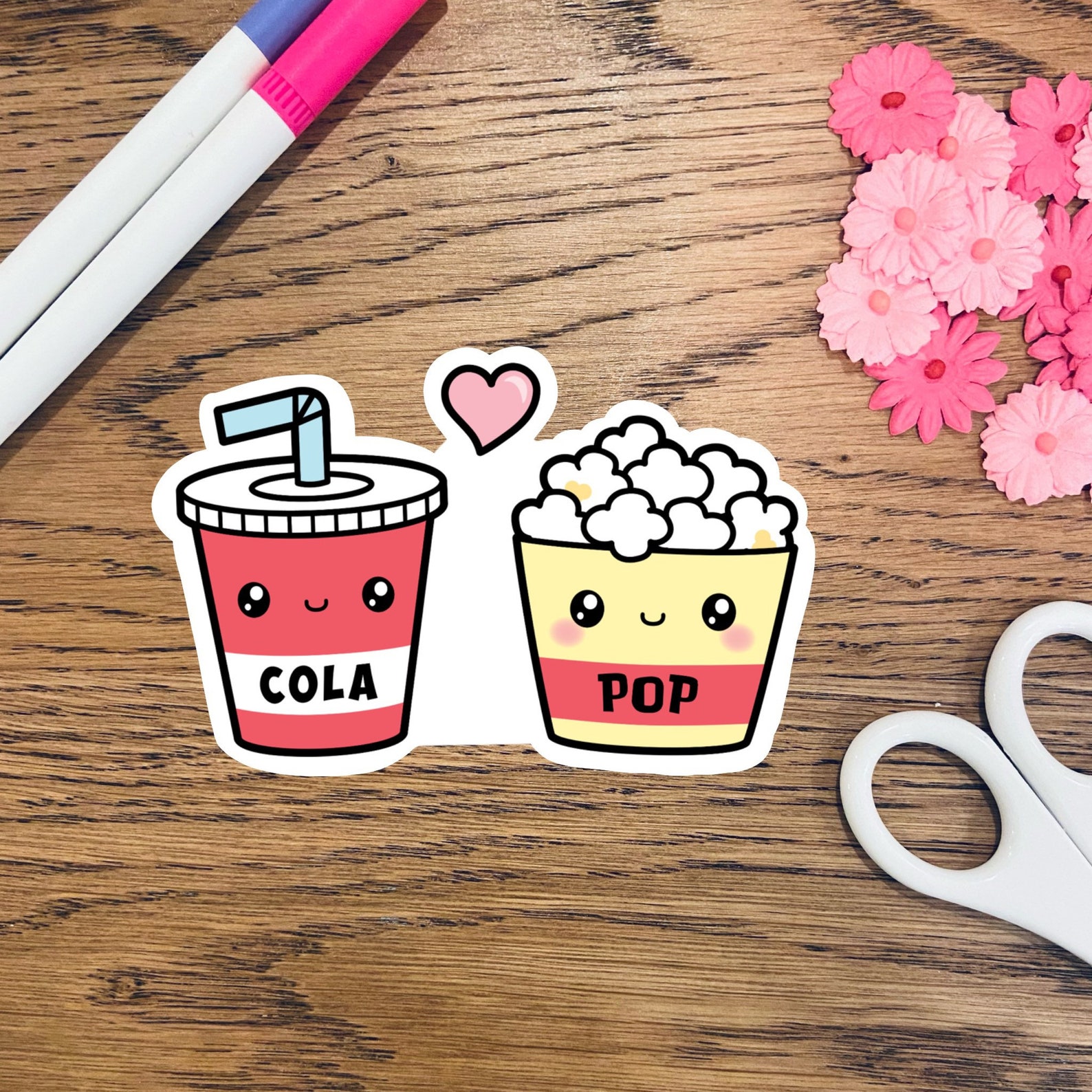 Popcorn and Cola Decal/sticker Laptop Water Bottle - Etsy