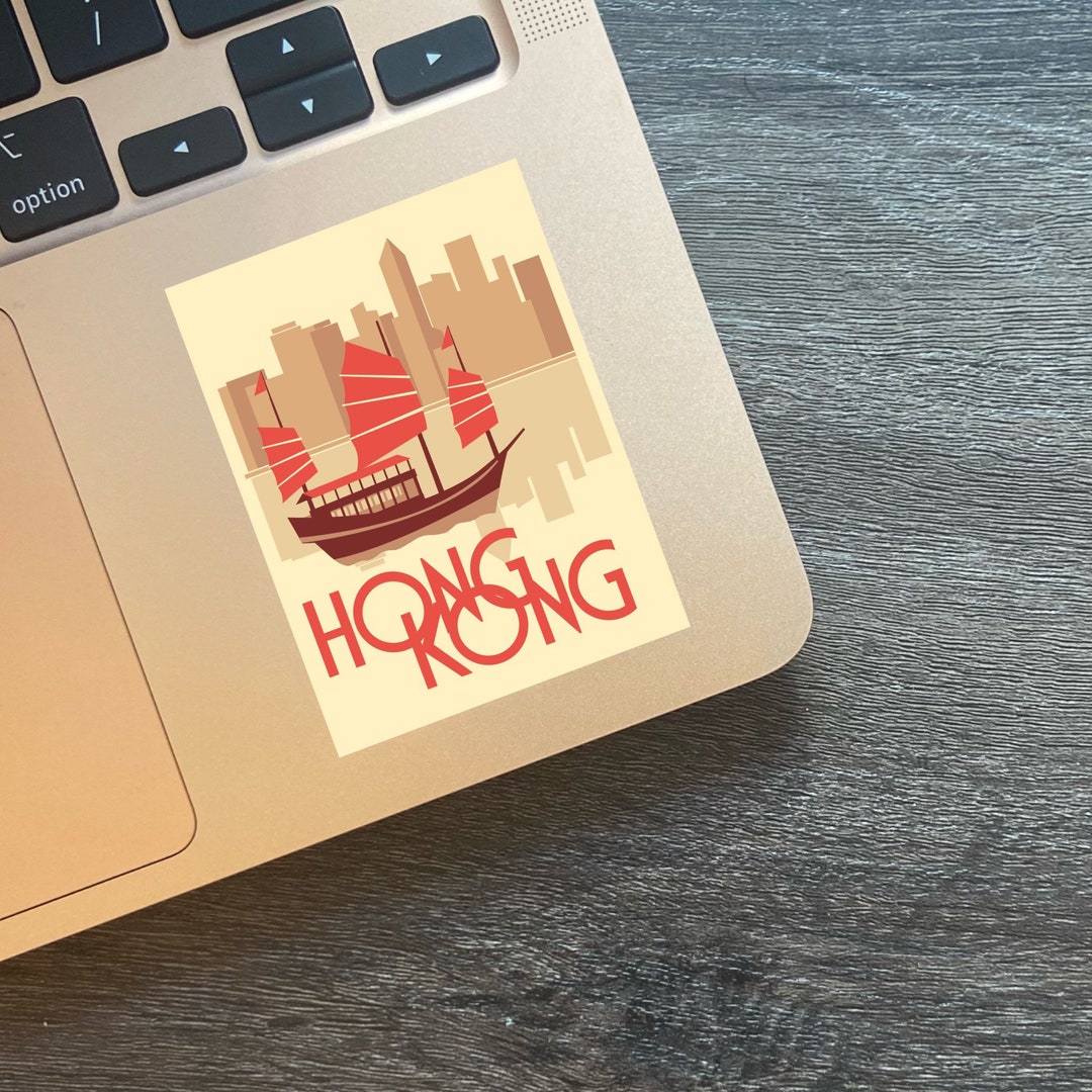 Hong Kong Retro Stamp Sticker Hong Kong Sticker Travel - Etsy