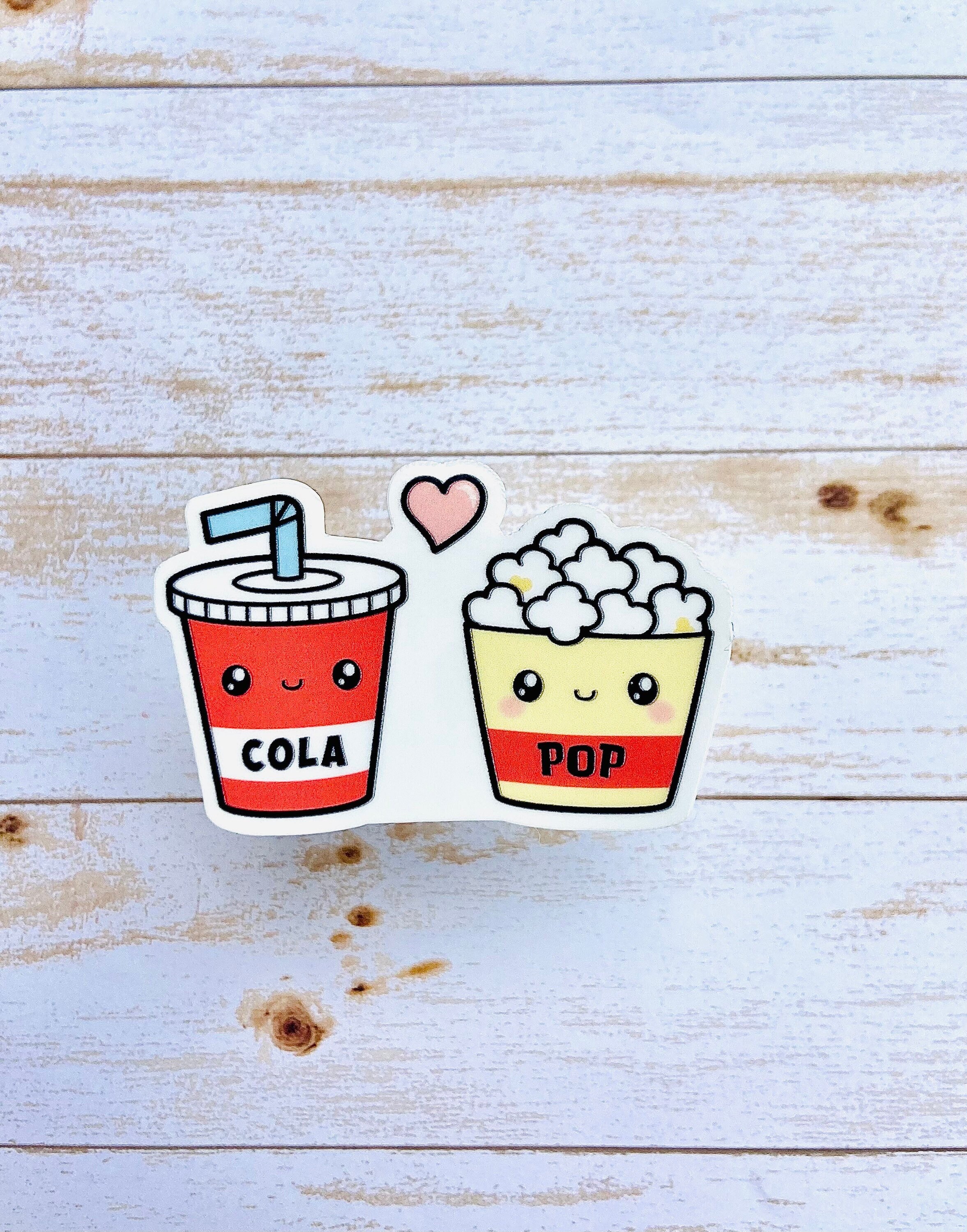 Popcorn and Cola Decal/sticker Laptop Water Bottle - Etsy
