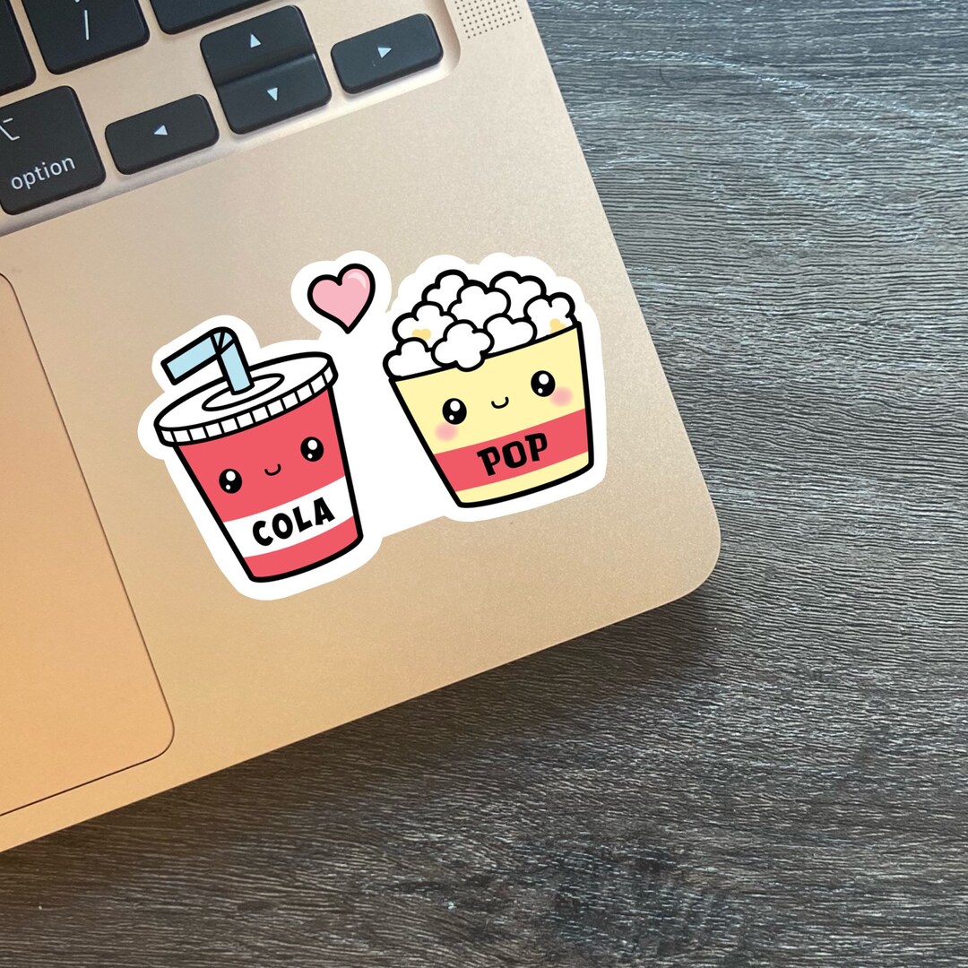 Popcorn and Cola Decal/sticker Laptop Water Bottle - Etsy
