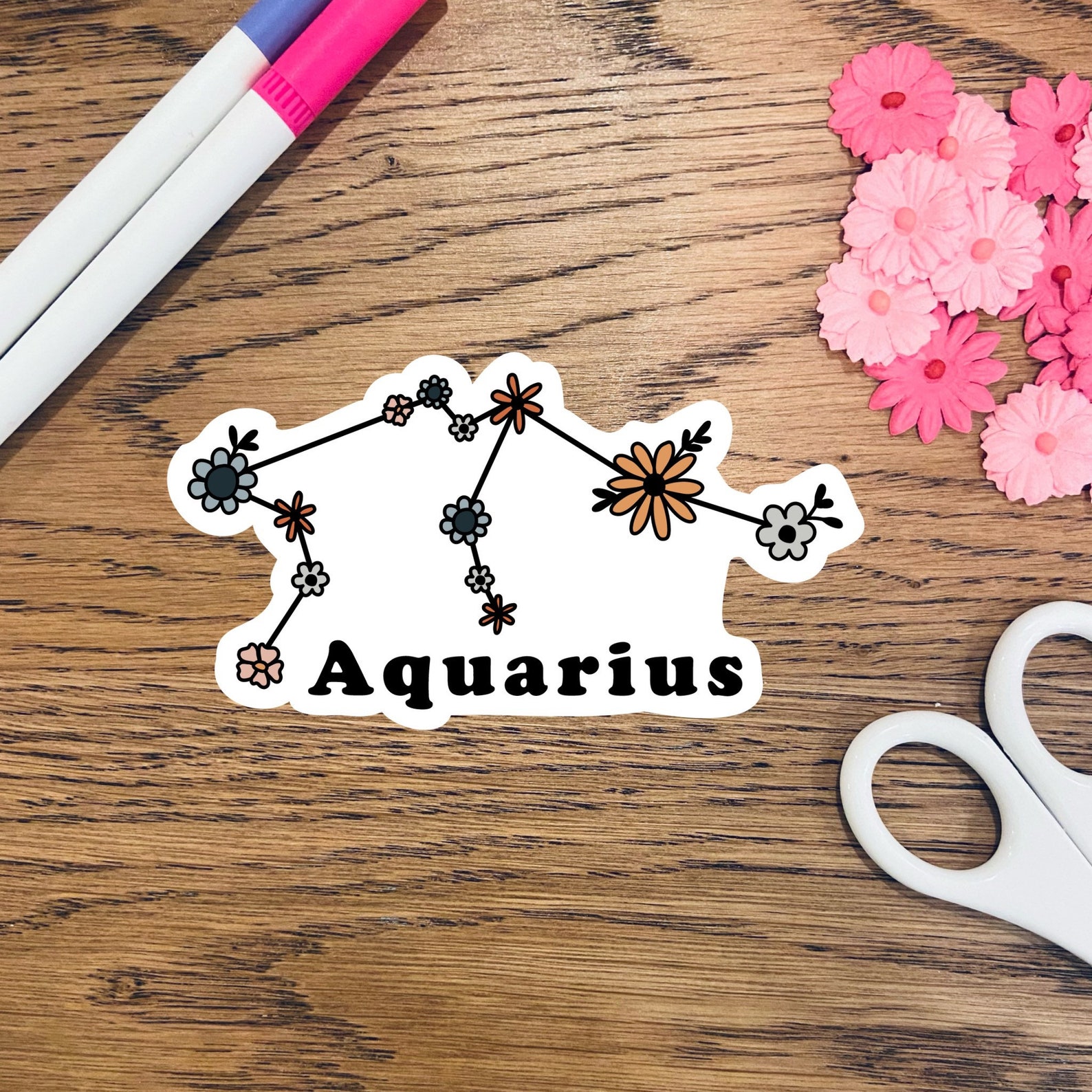 Aquarius Zodiac Sign Sticker Zodiac Constellation Sticker - Etsy