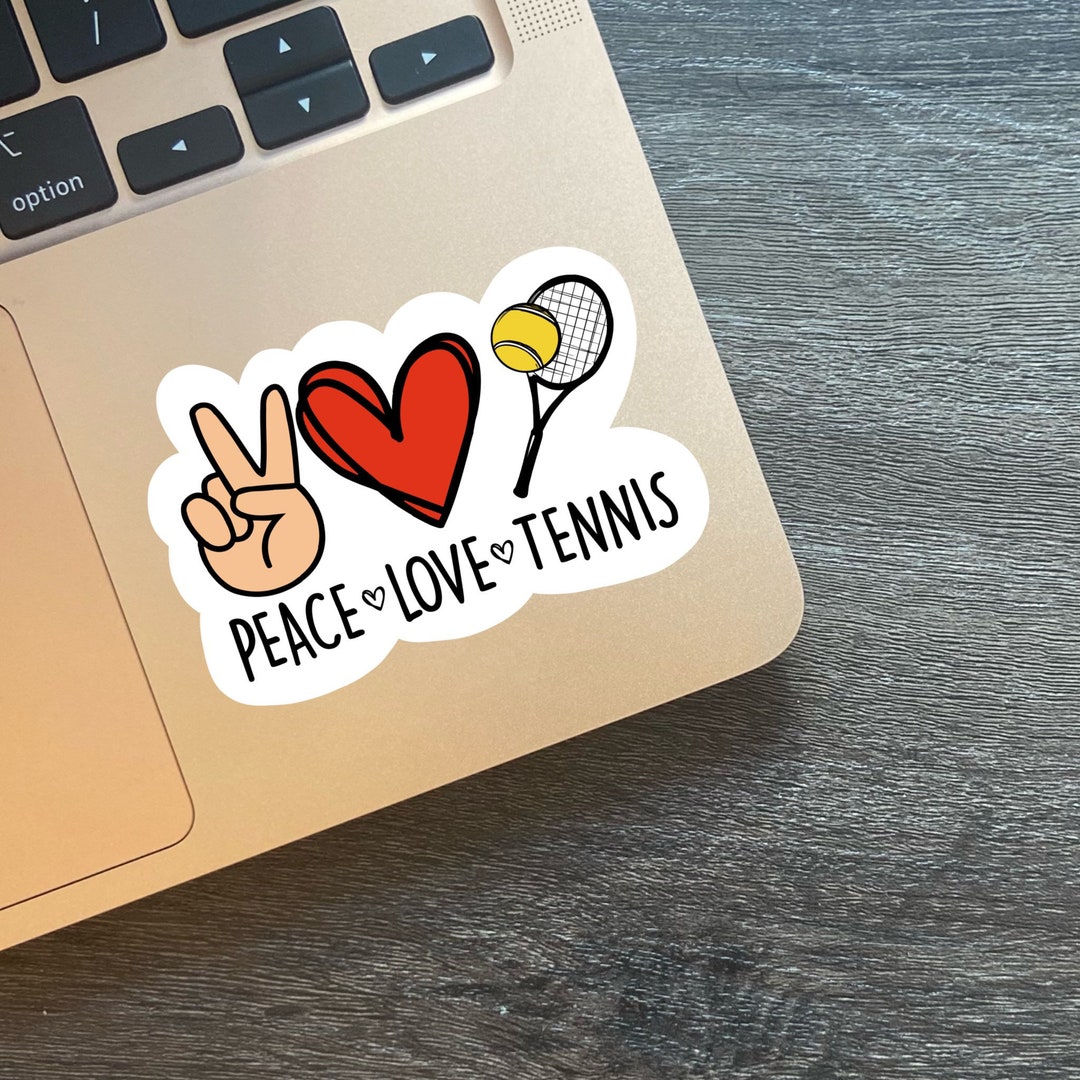 Tennis Sticker Waterproof Vinyl Sticker Tennis Love - Etsy