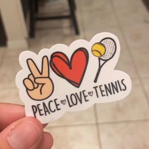 Tennis Sticker Waterproof Vinyl Sticker Tennis Love - Etsy