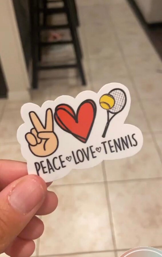 Tennis Sticker Waterproof Vinyl Sticker Tennis Love - Etsy