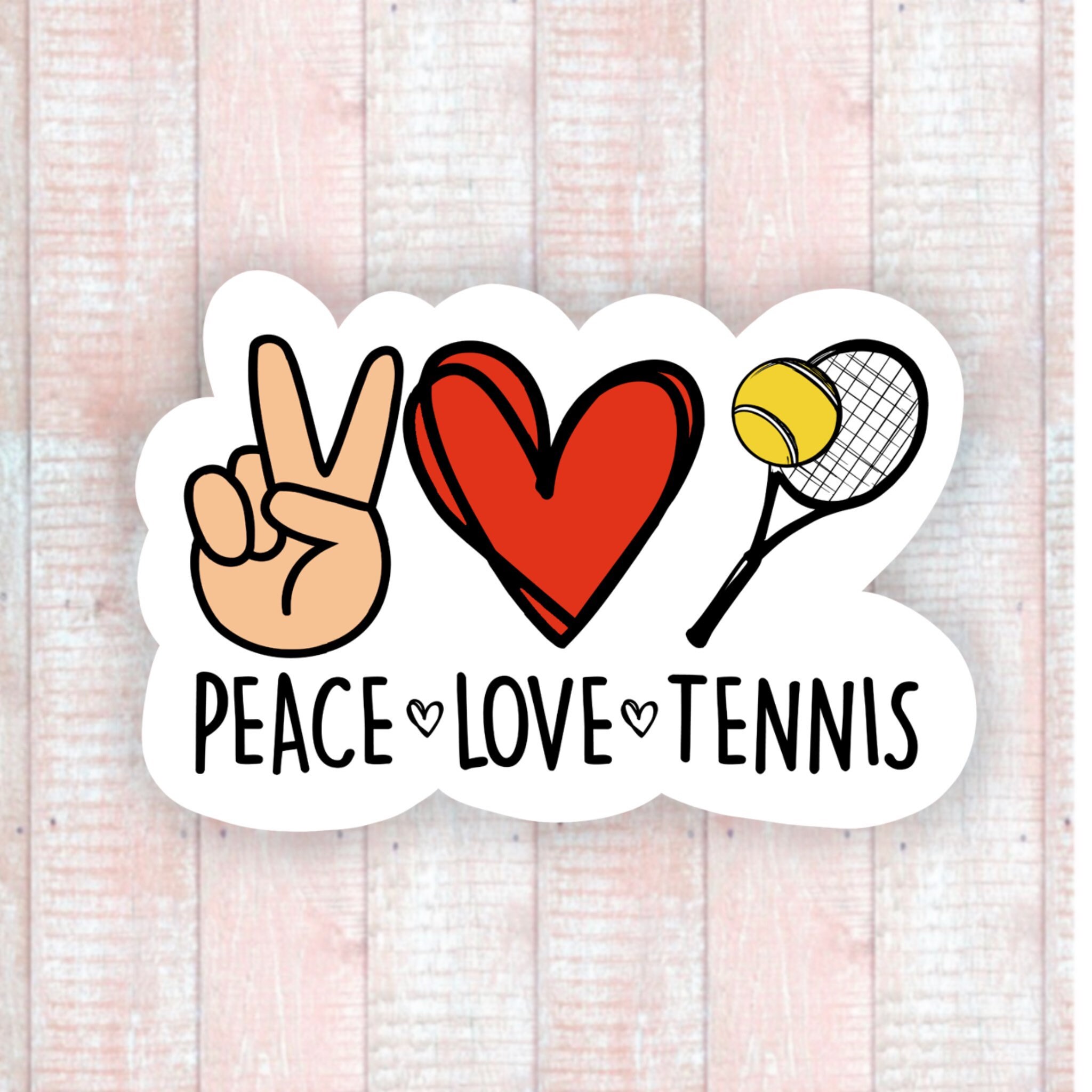 Tennis Sticker Waterproof Vinyl Sticker Tennis Love - Etsy