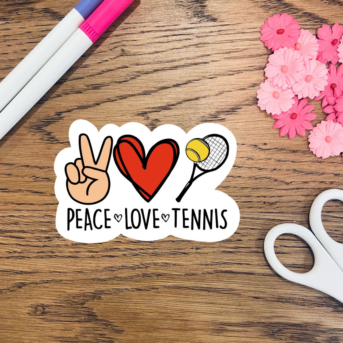 Tennis Sticker Waterproof Vinyl Sticker Tennis Love - Etsy