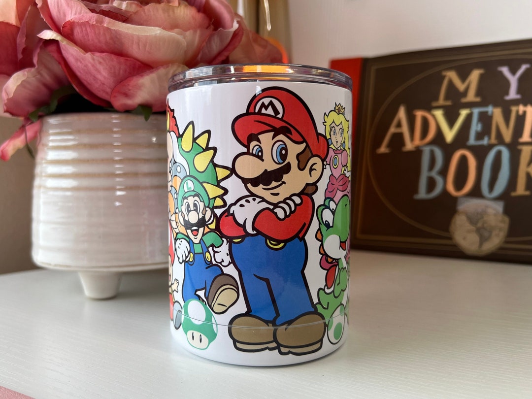 Mario Nintendo Gaming Inspired Mini Metal Tumbler, Cute Nostalgia Y2K ...