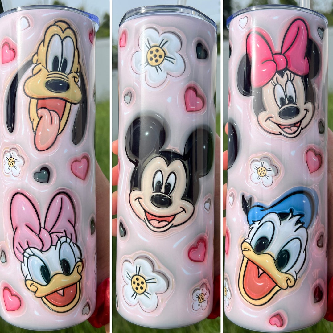 Mickey and Friends Disney inspiriert Aufgeblasene 3D 20 Unzen Metall Skinny Becher mit Deckel ...