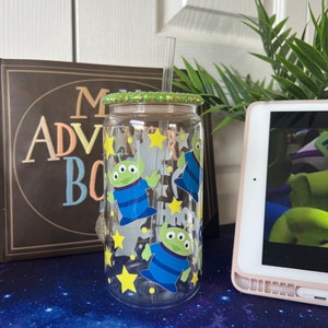 The Claw Toy Story Green Aliens Toy Clear Beer Can Glass Cup, Disney ...