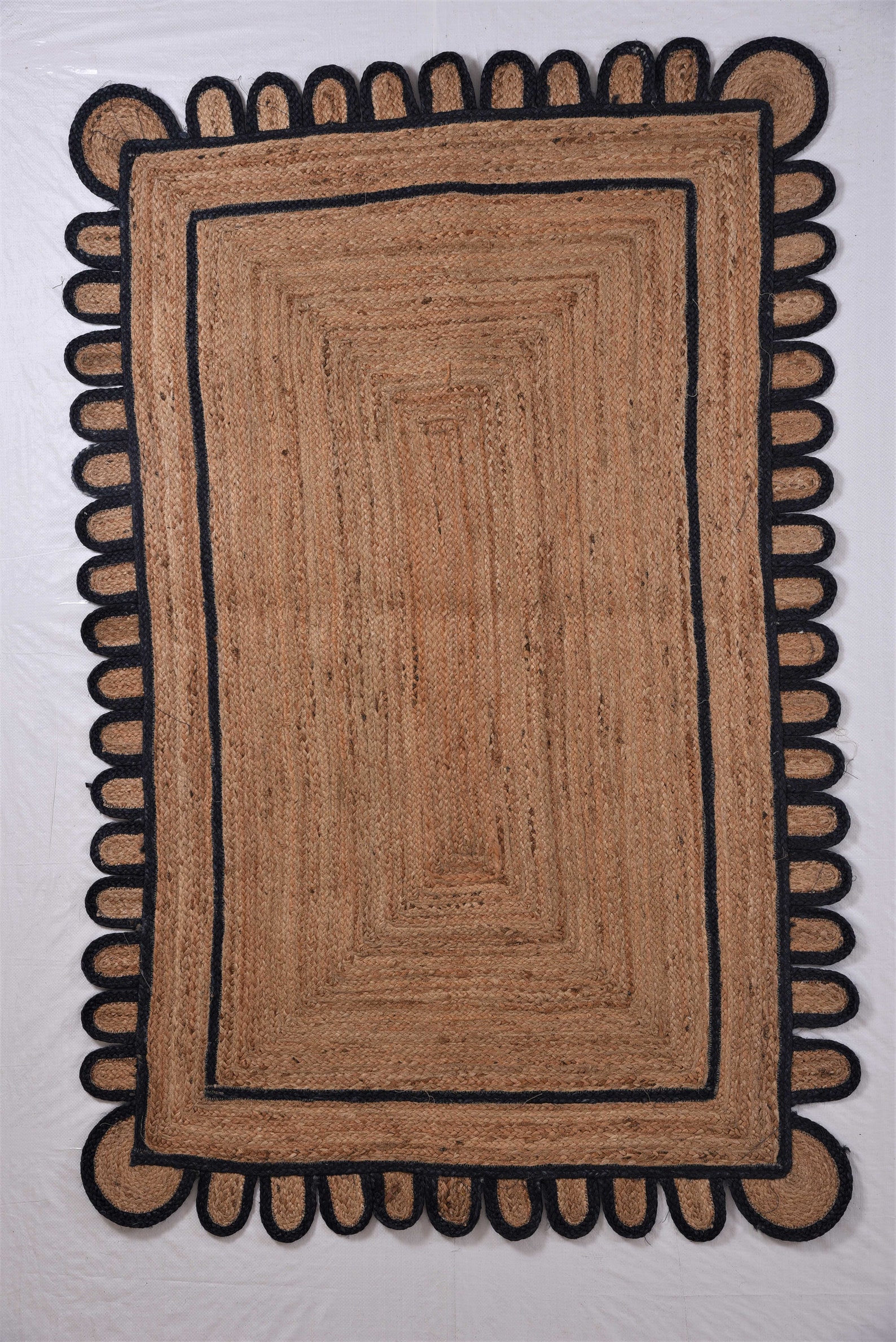 Scalloped Jute Rug Multipal Border Jute Rugs Handmade Rugs | Etsy