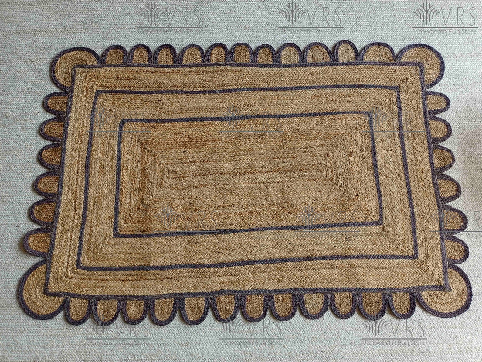 Scalloped Jute Rug Multipal Border Jute Rugs Handmade Rugs | Etsy