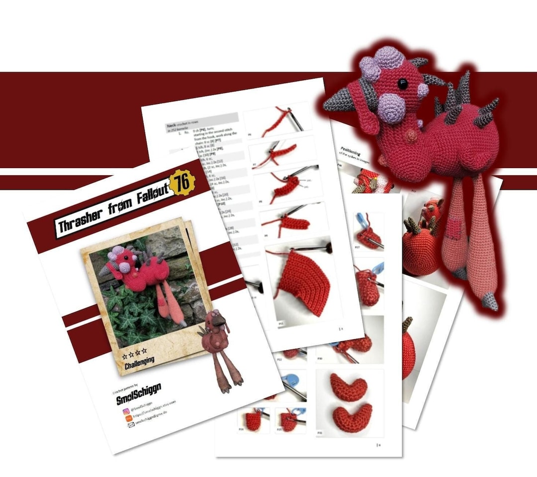 Fallout 76 Thrasher Plushie Crochet Pattern Turkey Bird Backpack Nerd ...