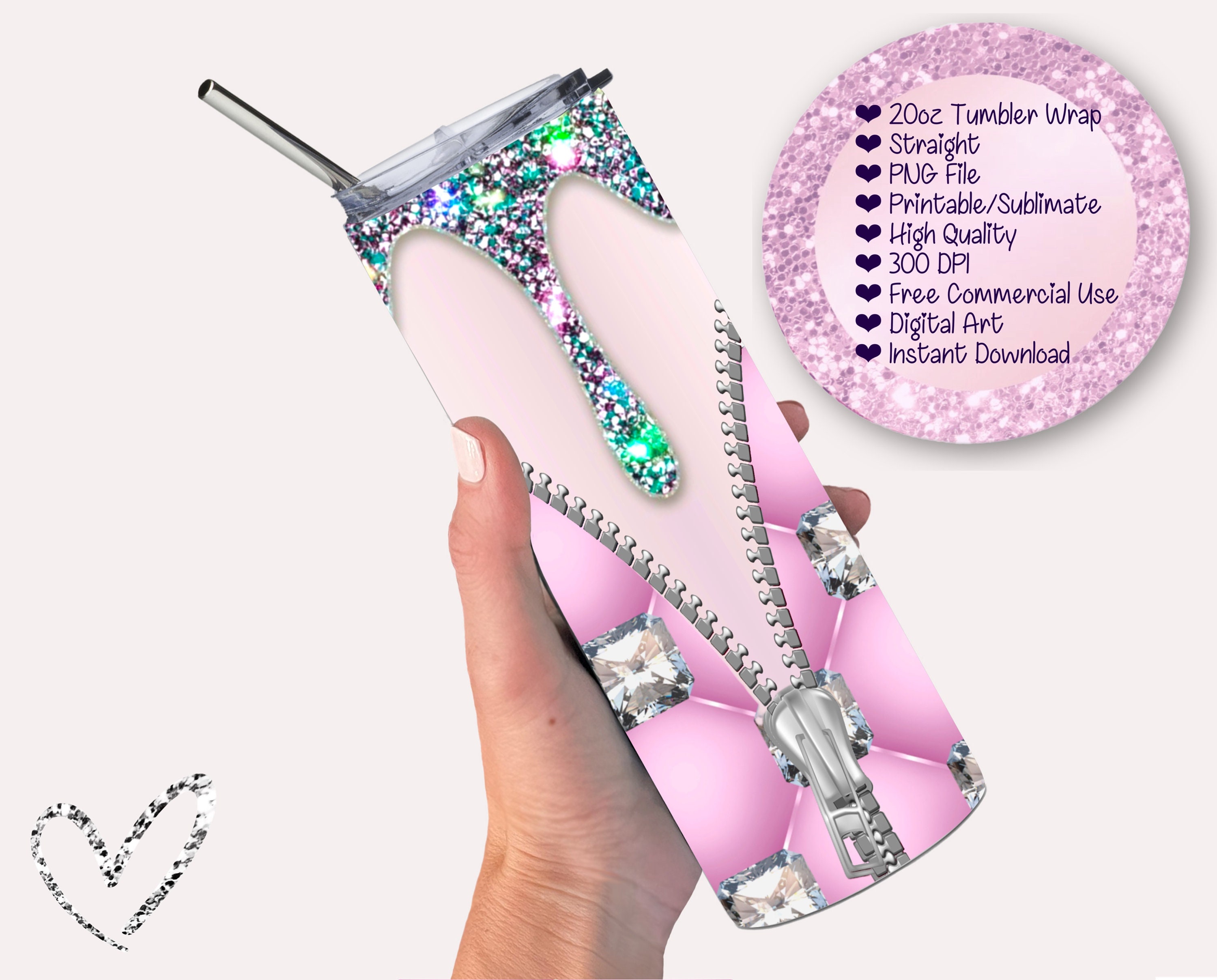 Bling Dripping Tumbler Wrap Diamonds Lux Fancy Drips Design 20oz ...