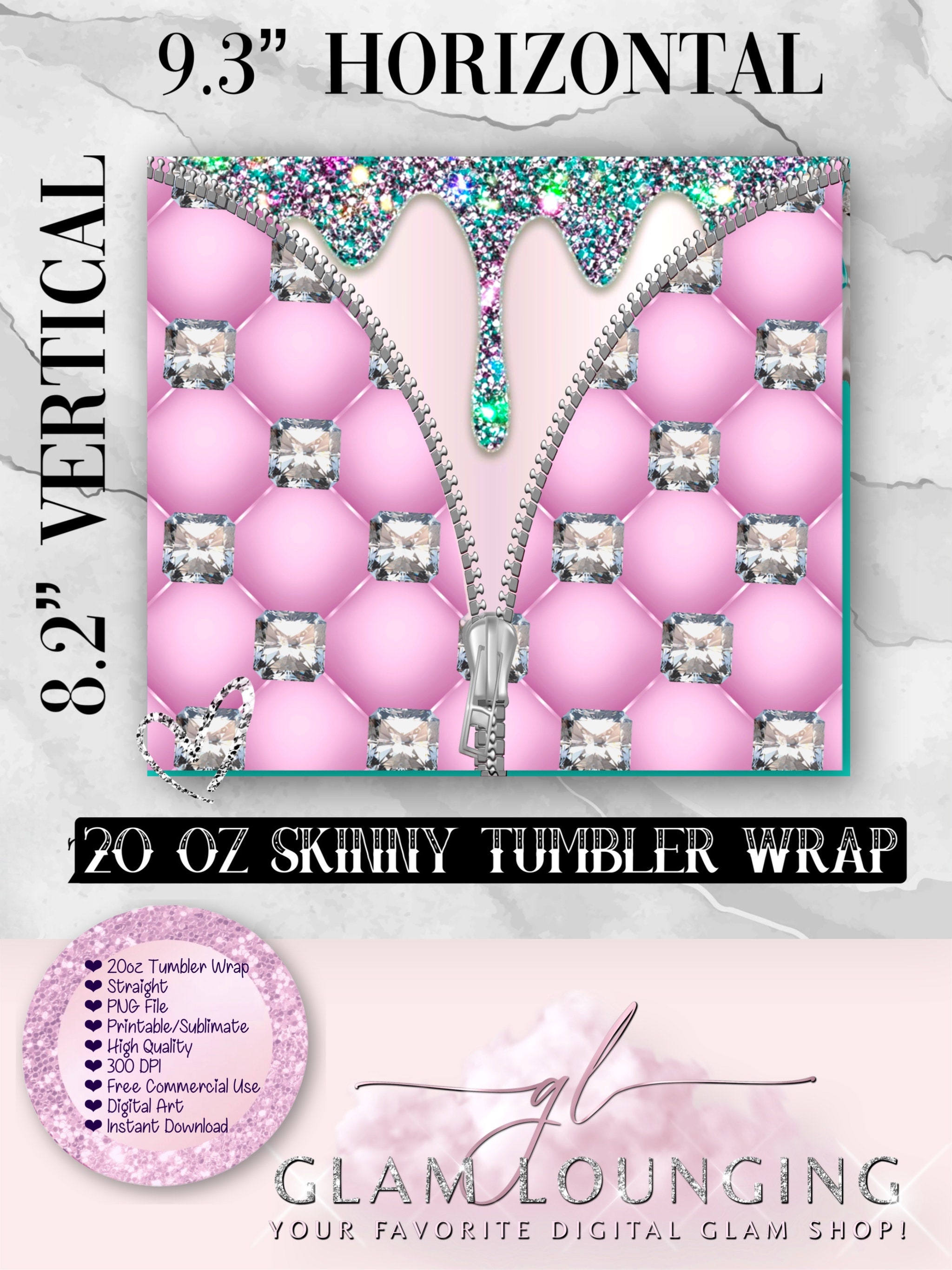 Bling Dripping Tumbler Wrap Diamonds Lux Fancy Drips Design 20oz ...