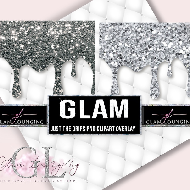 Glam PNG Bling Clipart, Drips Png, Glitter Overlay, 300 Dpi, Free ...
