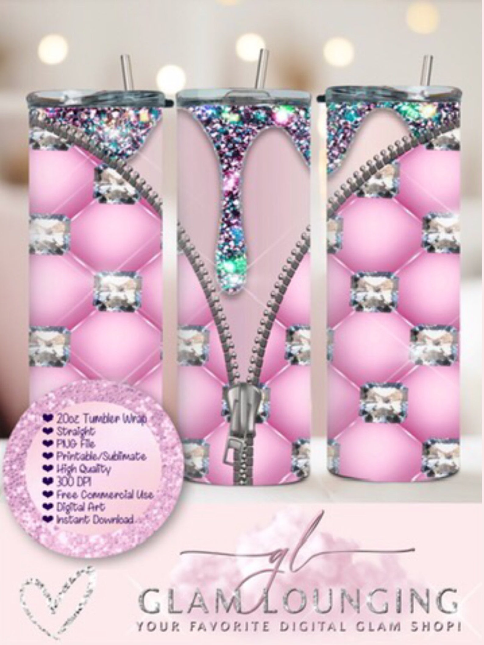 Bling Dripping Tumbler Wrap Diamonds Lux Fancy Drips Design 20oz ...