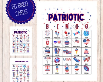 Patriotic Bingo for Kids, Printable Patriotic Bingo, Patriotic ...