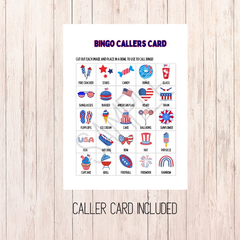 Patriotic Bingo for Kids, Printable Patriotic Bingo, Patriotic ...