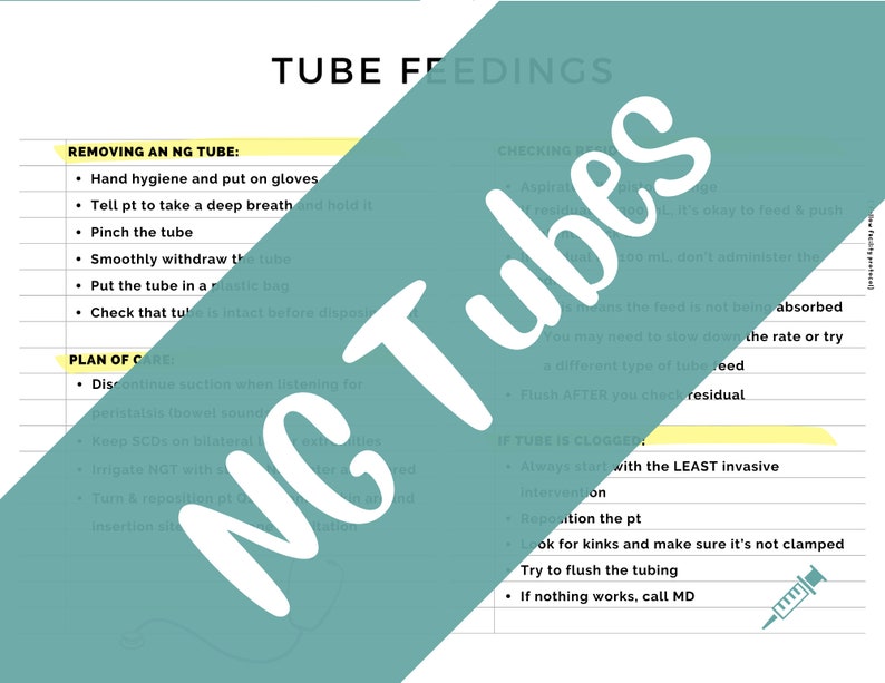 Nasogastric Tube Notes - Etsy