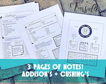 Addison's Vs Cushing's Disease Nursing School Notes - Etsy