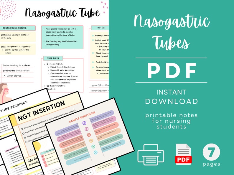 Nasogastric Tube Notes - Etsy