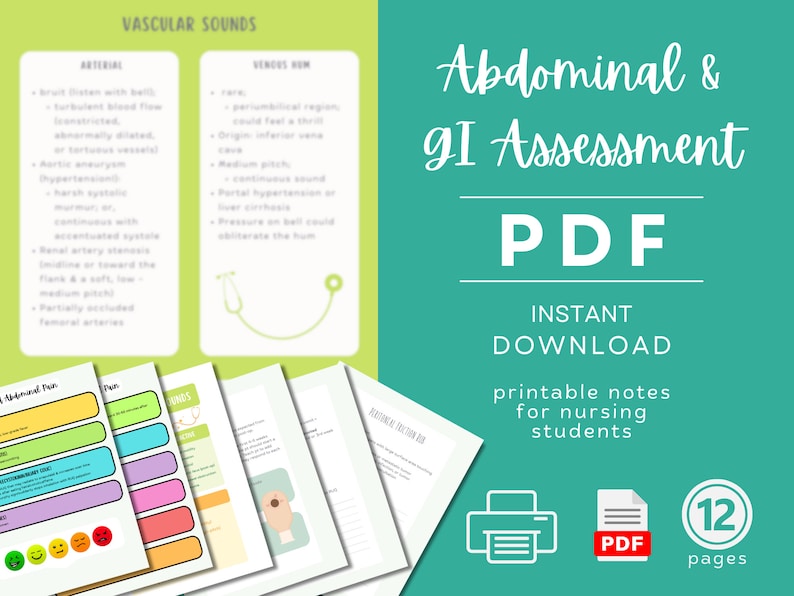 Abdominal & GI Assessment - Etsy