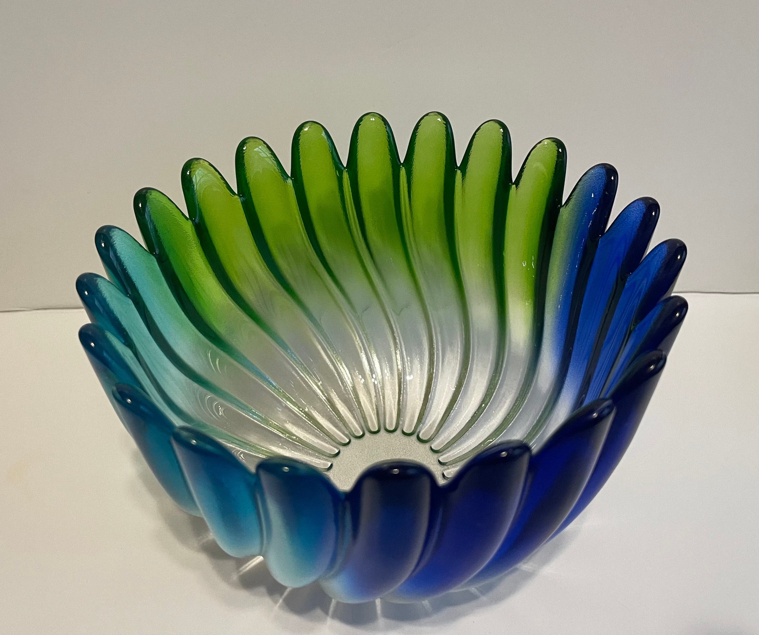 Walther Ombre Blue Green Solaris Swirl Bowl by Studio Nova Collection - Etsy