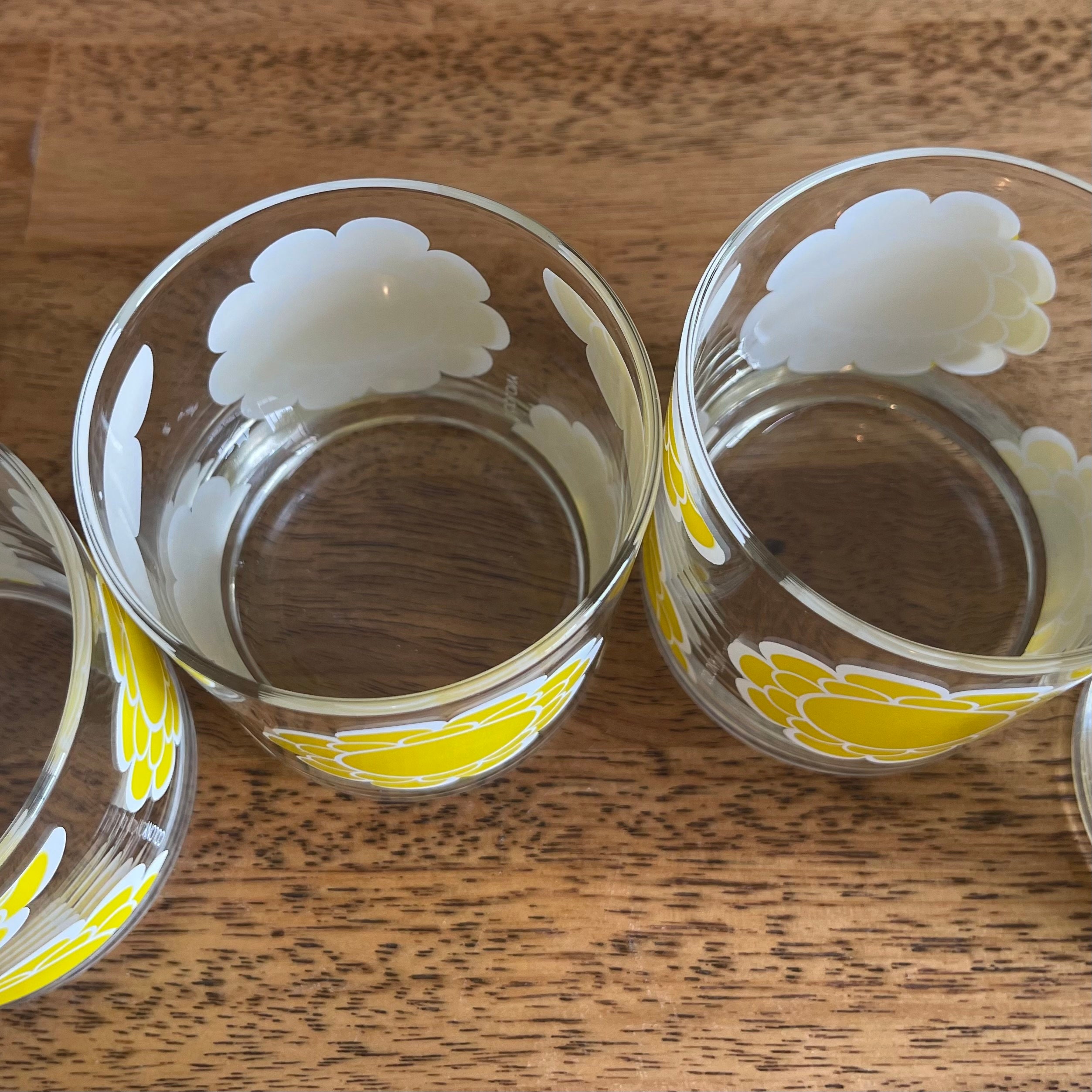 Colony Glass Set of Four Retro Flower Glassware - Etsy